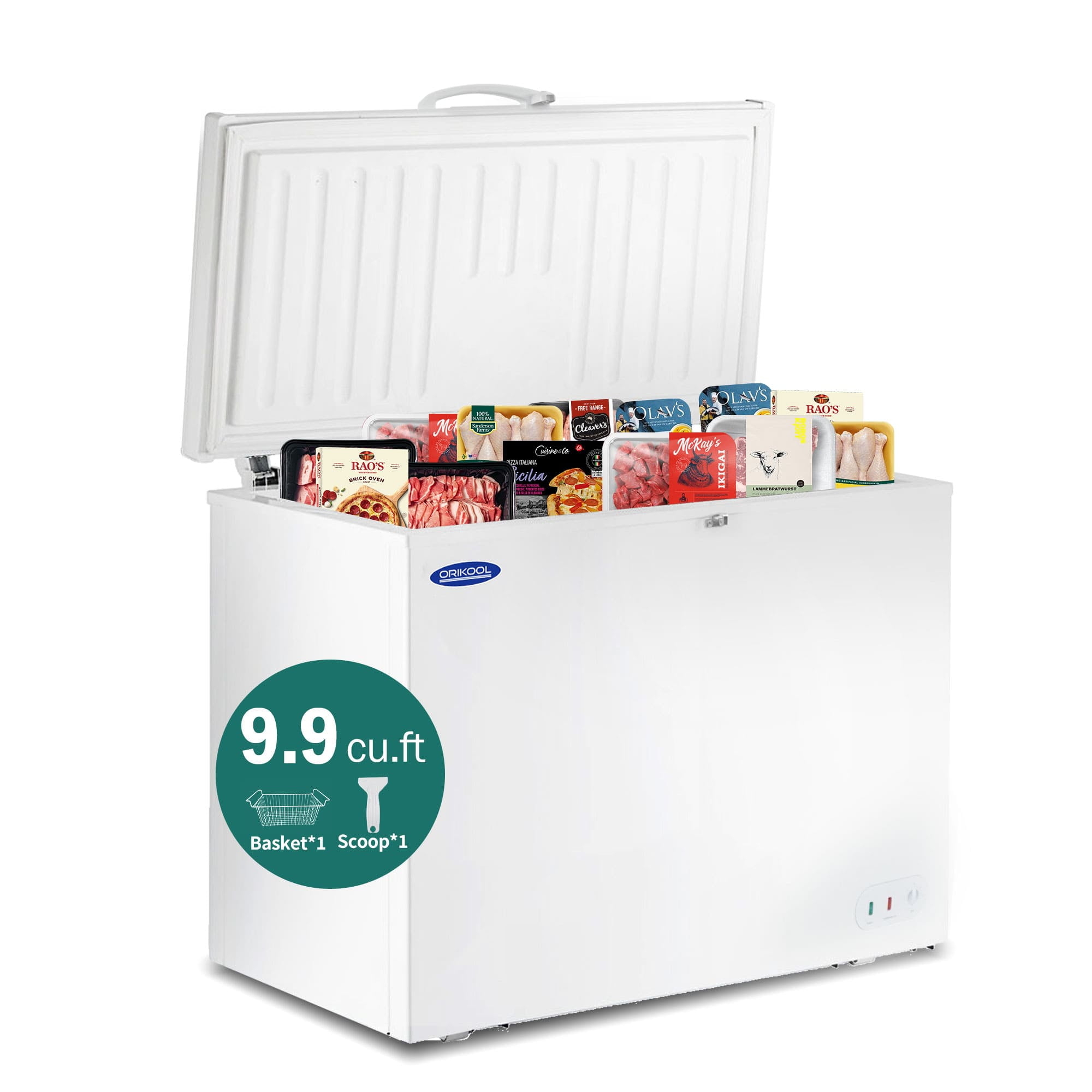 ORIKOOL Chest Freezer 9.9 Cu.ft Solid Top Commercial Deep Chest Freezer ...