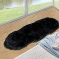 ORINOVA Black Fluffy Faux Sheepskin Washable Fur Area Rugs For Bedroom ...