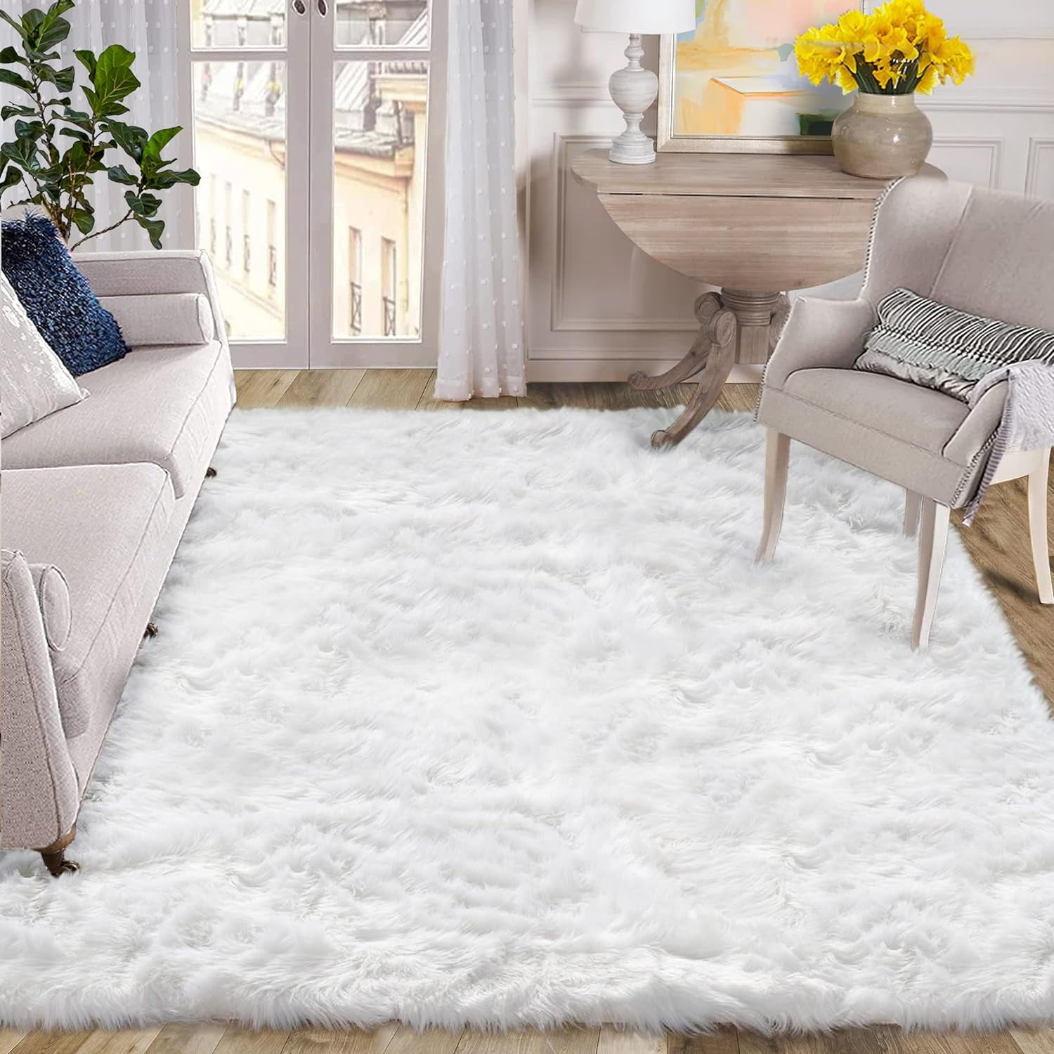 ORINOVA White Rugs for Living Room 6x9 Area Rugs for Bedroom Large ...
