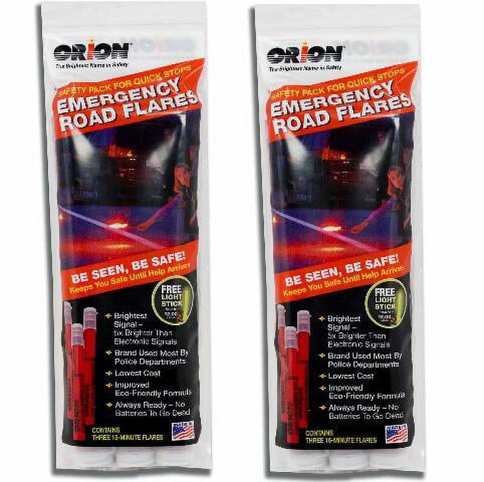 ORION Safety Products - 15 Minute Road Flares (2 Packs of 3 Flares) - 6 ...