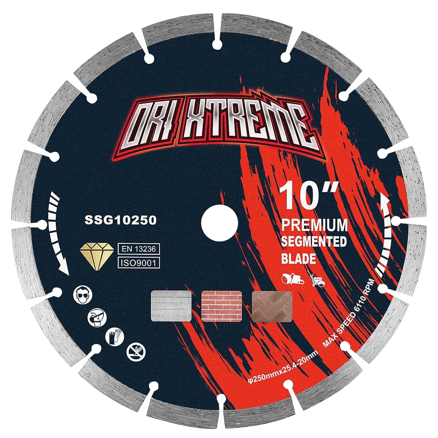 ORIXTREME 10 Inch Diamond Saw Blade, Segmented General Purpose Blade ...
