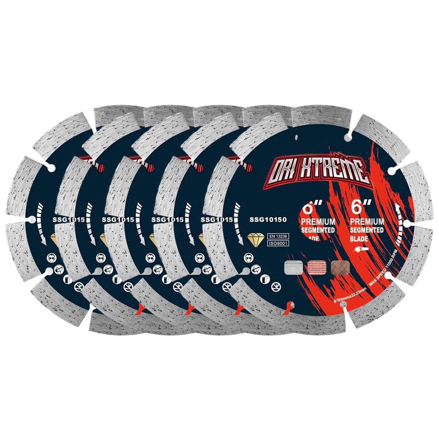 ORIXTREME 6 Inch Diamond Saw Blade 5Pcs, Segmented General Purpose ...