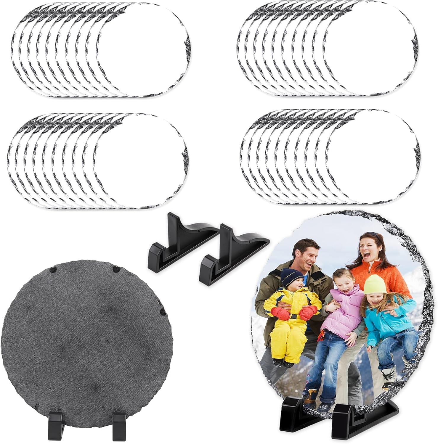 ORJ 40 Pack Sublimation Slate Blanks Custom Stone Slate Picture Frame ...