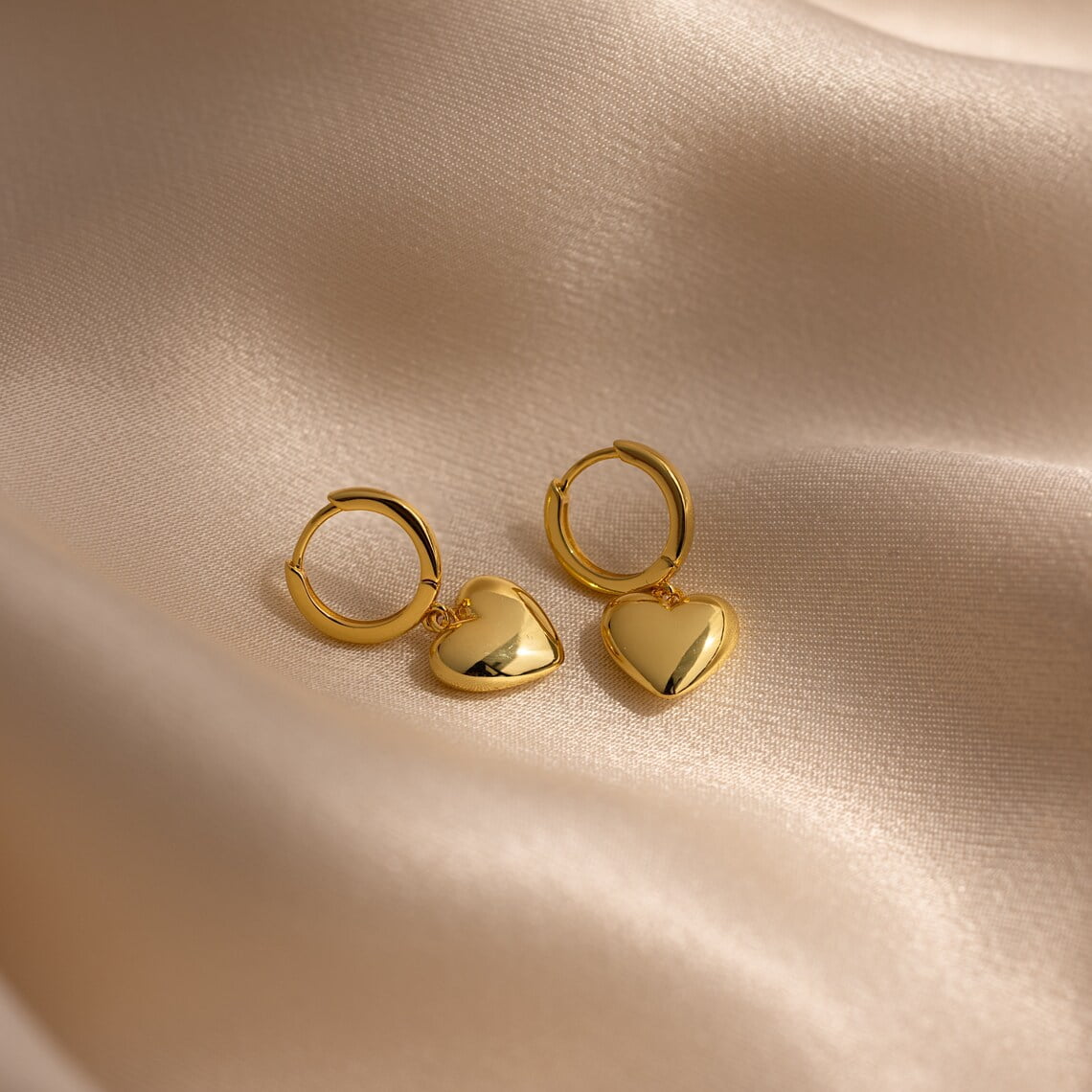 ORLOV DIAMONDS 14k Yellow Gold Plated Solid Valentine gift Puff Heart ...