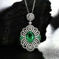 ORLOV DIAMONDS Lab Created Emerald Halo Charm Women Pendant Chain 3Ct ...
