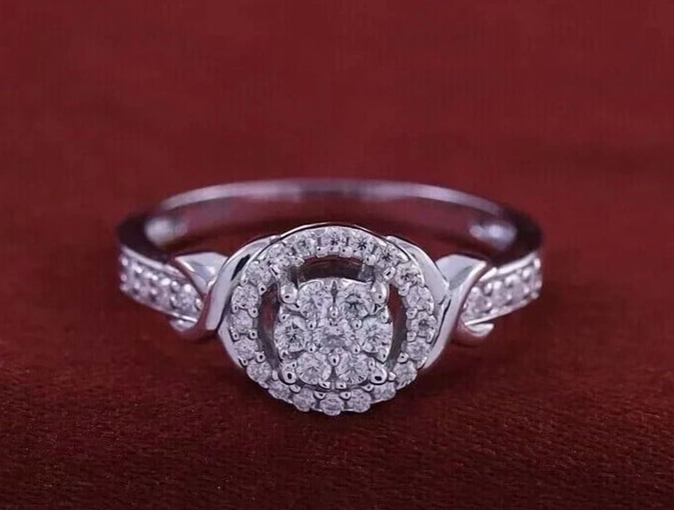 ORLOV DIAMONDS Women's Engagement Ring Moissanite 14K White Gold Plated ...