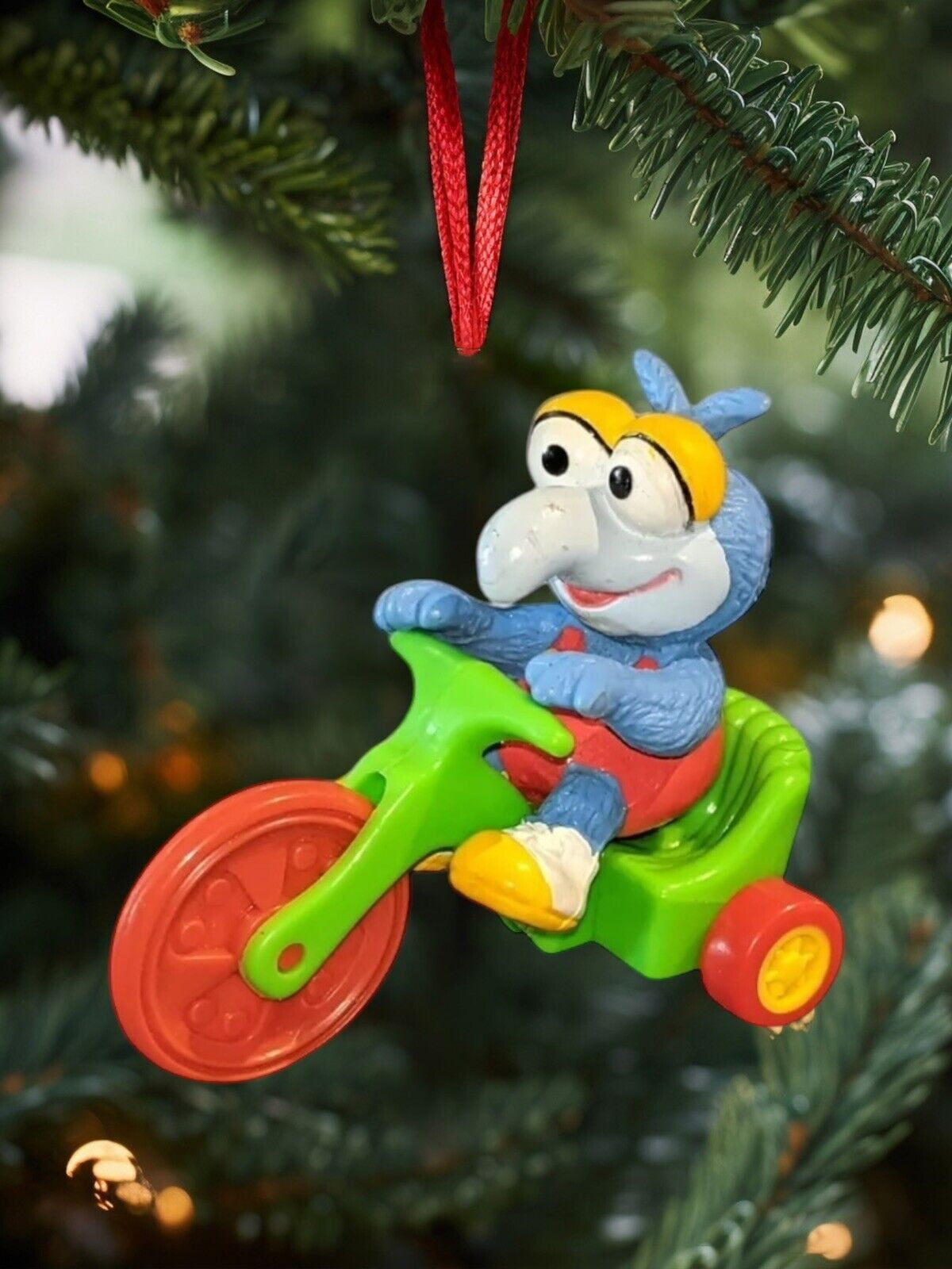 ORNAMENT! 1986 Muppet Babies BABY GONZO on Green Trike FIGURE Dangler 3 ...