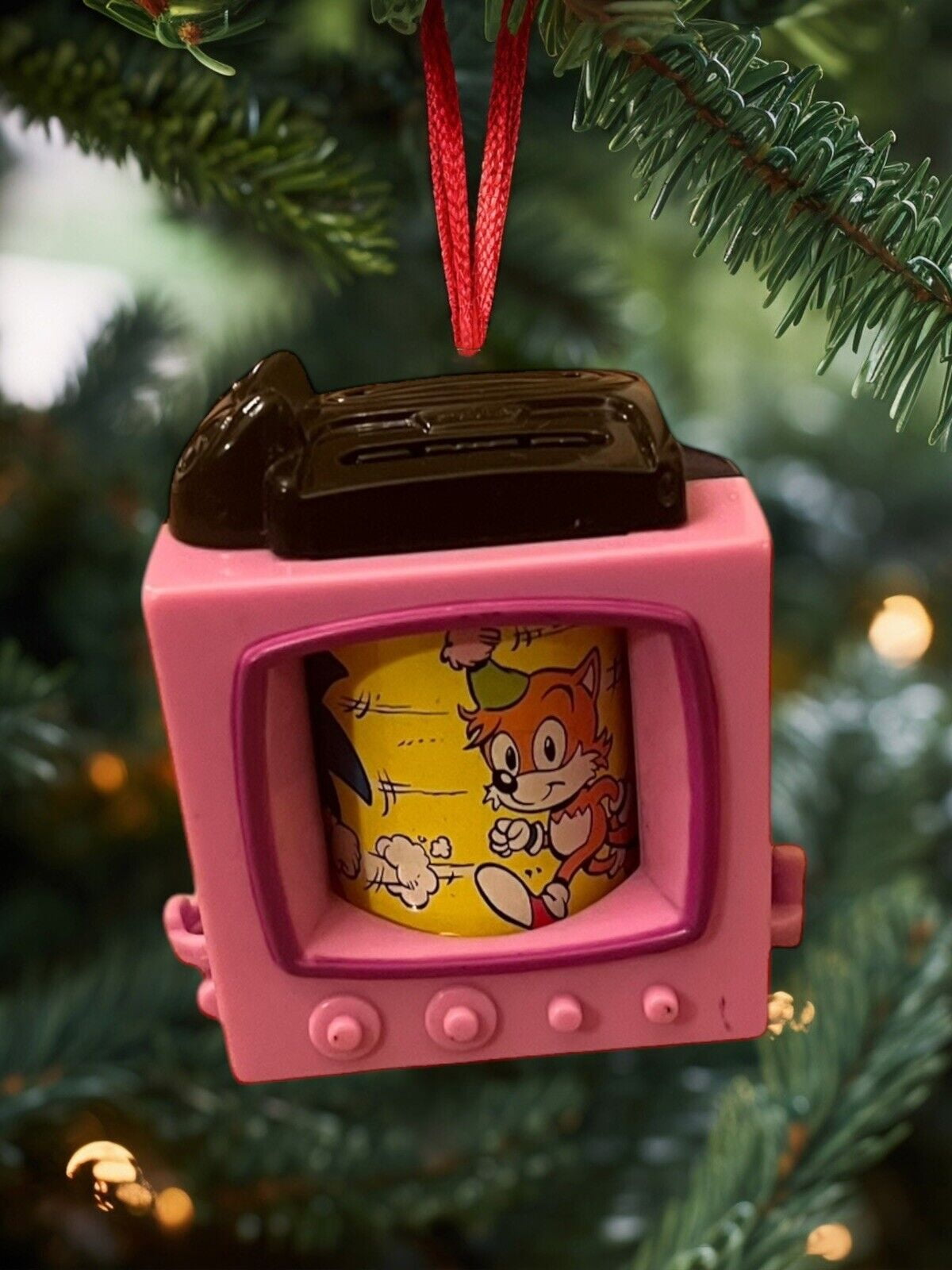 ORNAMENT 1994 Sonic the Hedgehog SEGA Birthday Train Cake 3” Figure ...