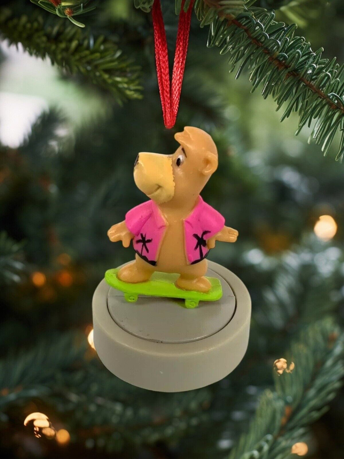 ORNAMENT Boo Boo on Skateboard Glider 1990 Yogi Bear Hanna Barbera ...