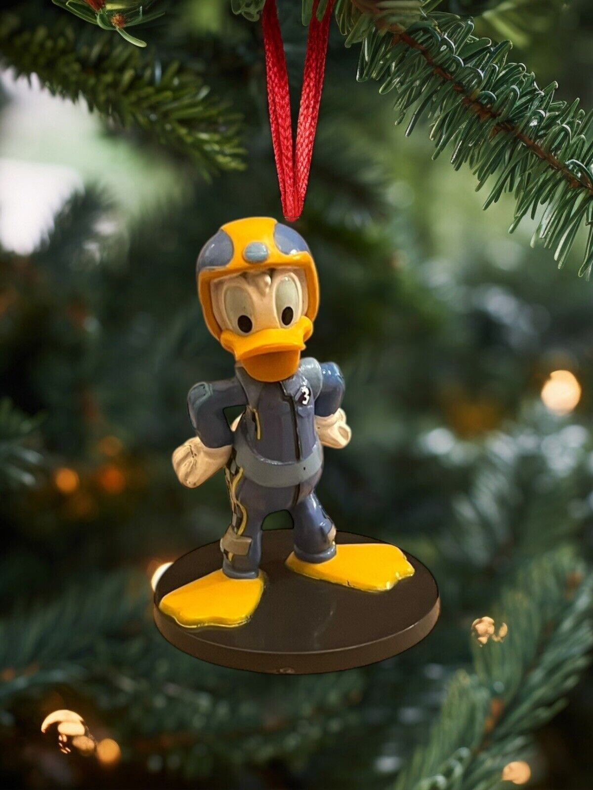 ORNAMENT DISNEY DONALD Duck 3” ROADSTER RACERS Figure Figurine Charm ...