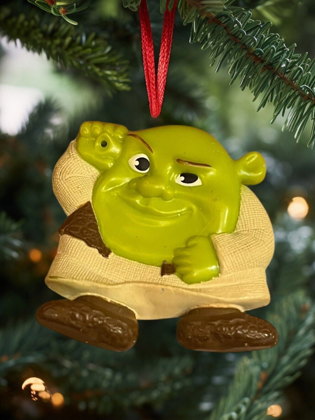 ORNAMENT SHREK Flat Emoji Figure Figurine Charm 2” Dangler Holiday Gift ...