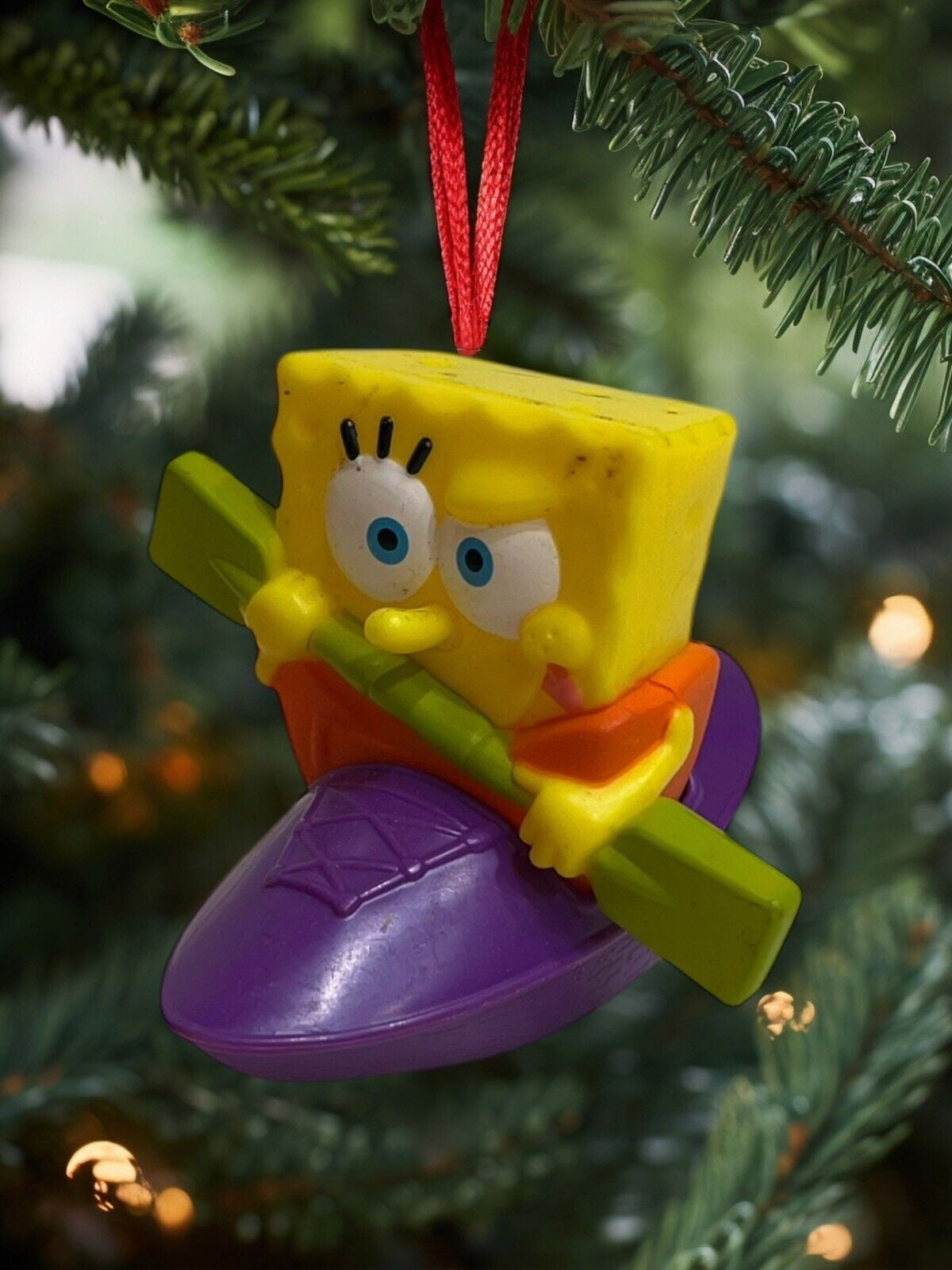 ORNAMENT Spongebob SquarePants Canoe Kayak PVC 3” Figure Figurine Charm ...