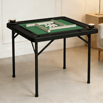 Emma + Oliver 34.5" Square Folding Card Game Table for 4 with Green ...