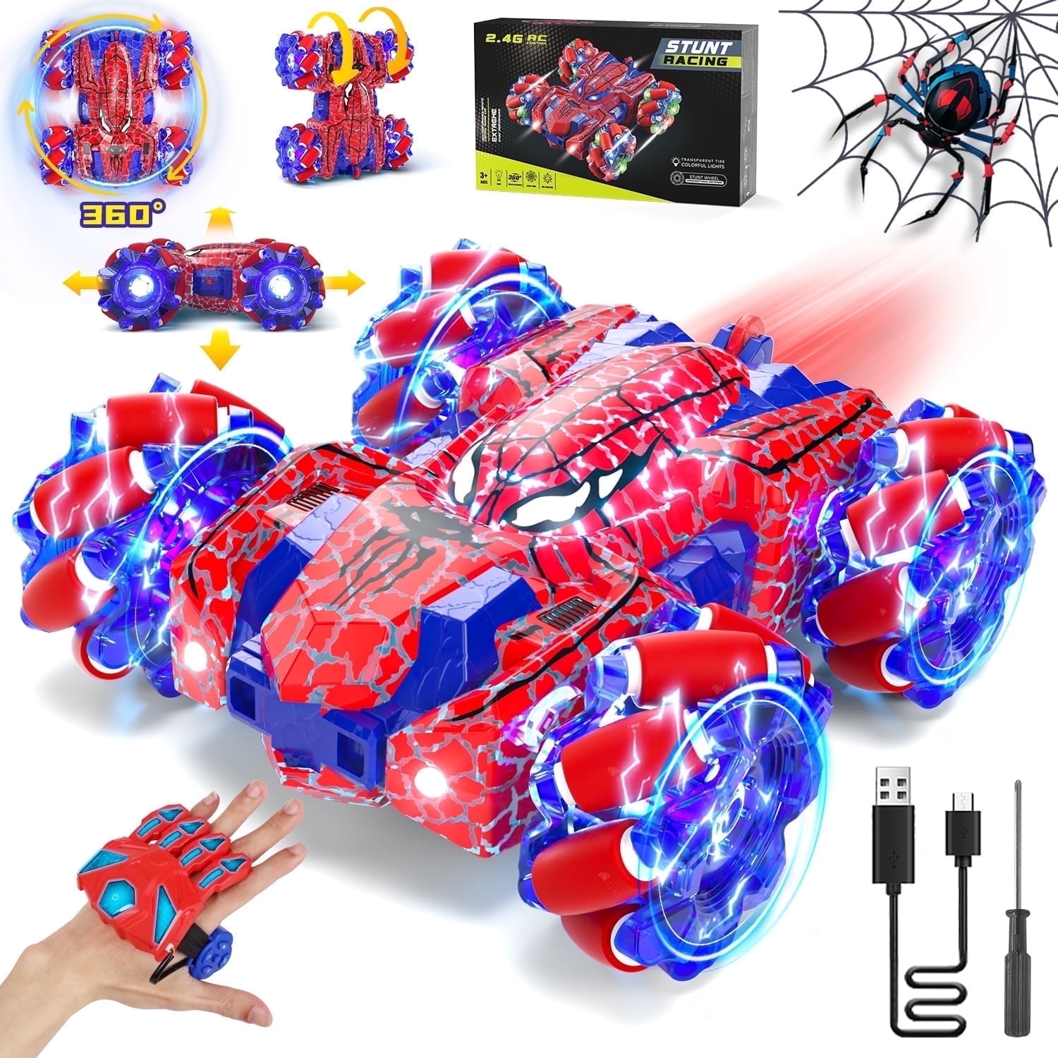 2.4Ghz Remote Control Car for Kids Age 5-10, Double Sided RC Car with Gesture Sensing & Cool ...