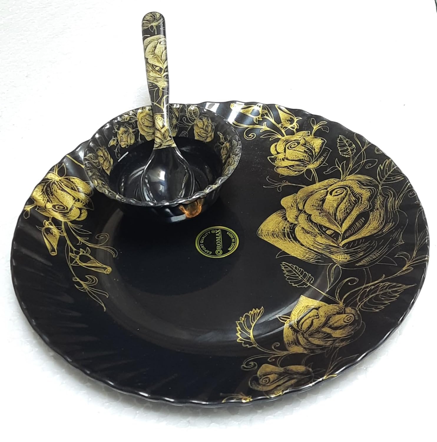 OROMAX Zikra Black Melamine Dinner Set of 84pcs - Walmart.com
