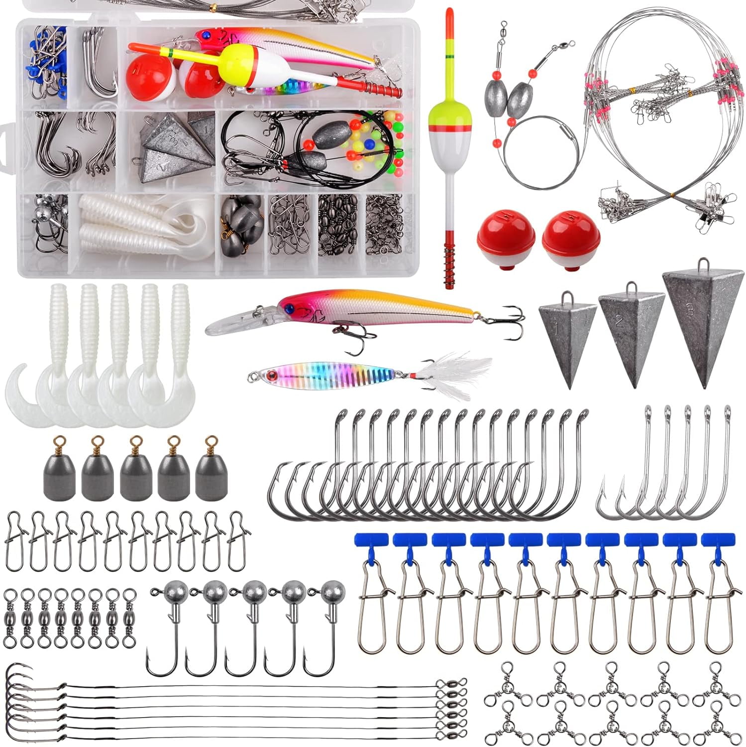 OROOTL 138pcs Saltwater Fishing Tackle Kit Surf Fishing Rigs Include ...