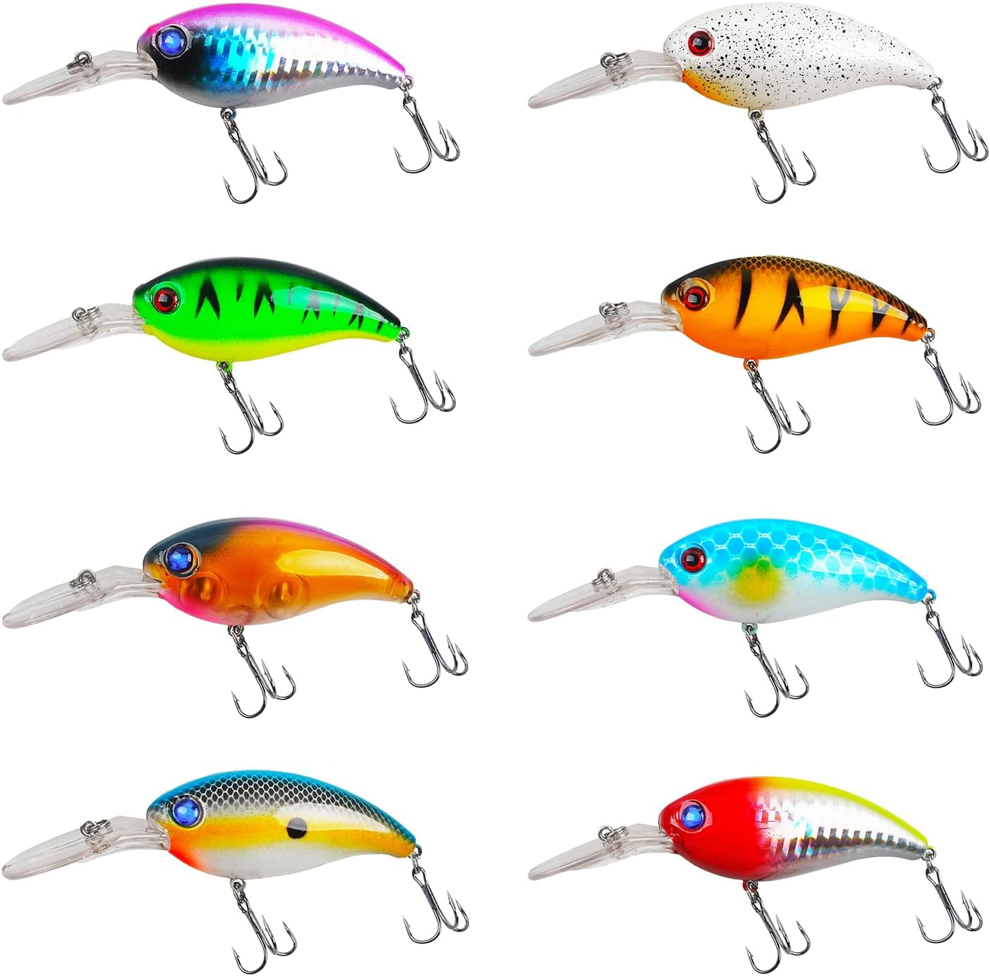 OROOTL Crankbaits Fishing Lures 8 Pcs,Floating Fishing Bait,Hard Baits ...
