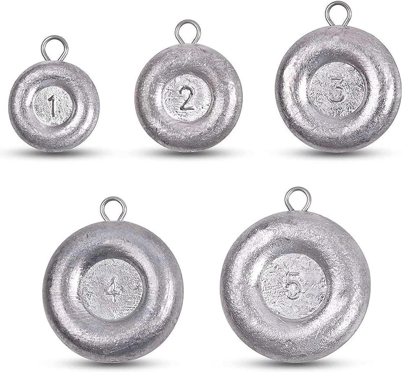 OROOTL Disc Sinkers, 8 Pack Coin Shaped Lead Saltwater Surf Fishing ...