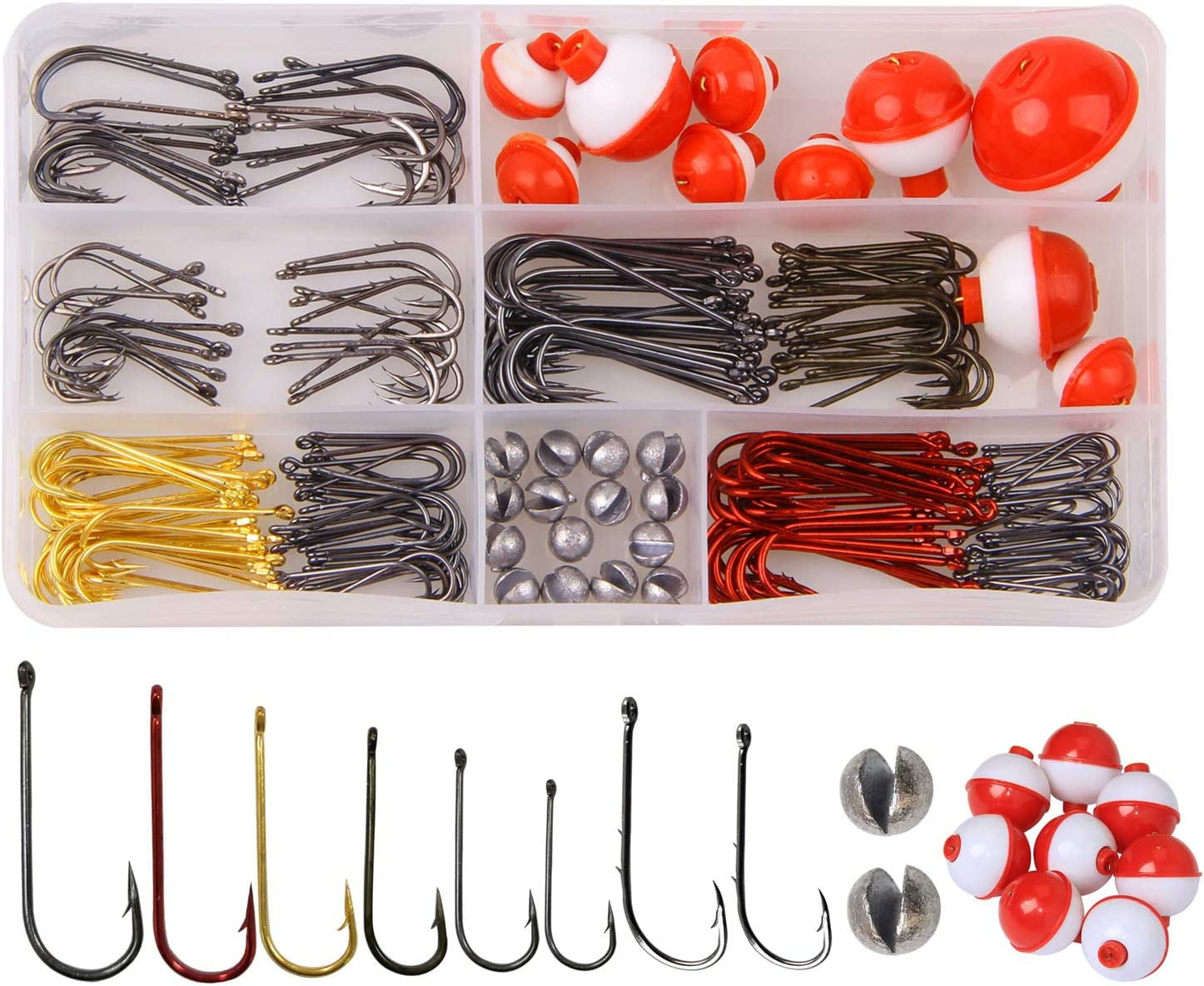 OROOTL Fishing Hooks Bobbers Freshwater Tackle Kit 215pcs Fishing Gear ...