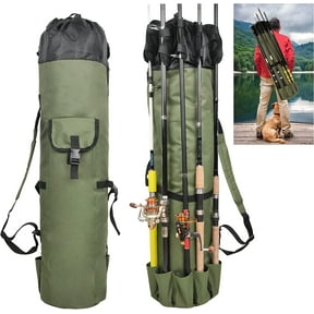 Canvas Fishing Rod Bag Carrier - Travel Case with Large Storage Space ...