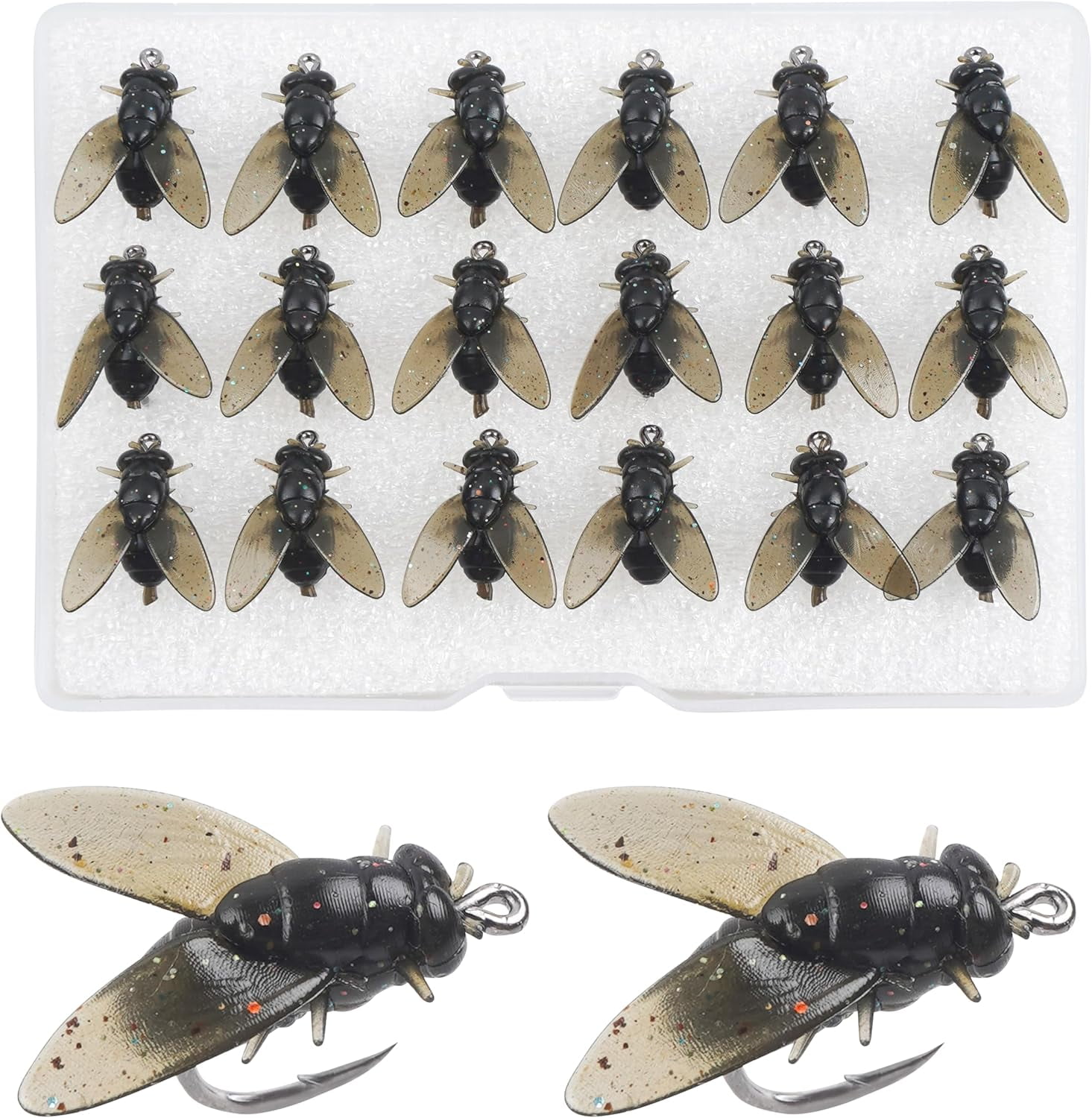 OROOTL Fly Fishing Flies Kit,18pcs Bionic Fly Fishing Lures Bass Flies ...