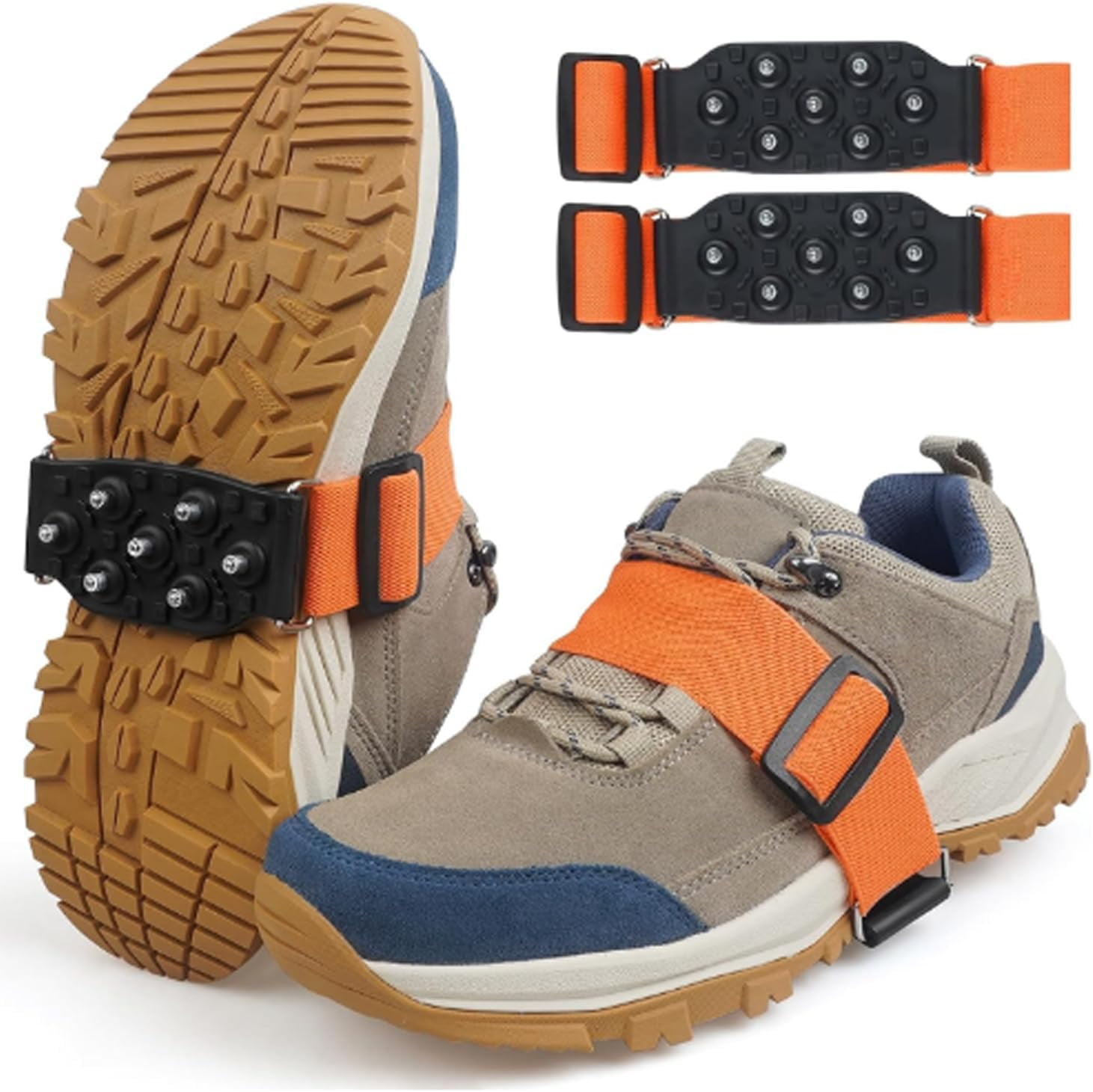 OROOTL Ice Cleats Mid-Sole Snow Traction Cleats 7 Studs Anti Slip ...