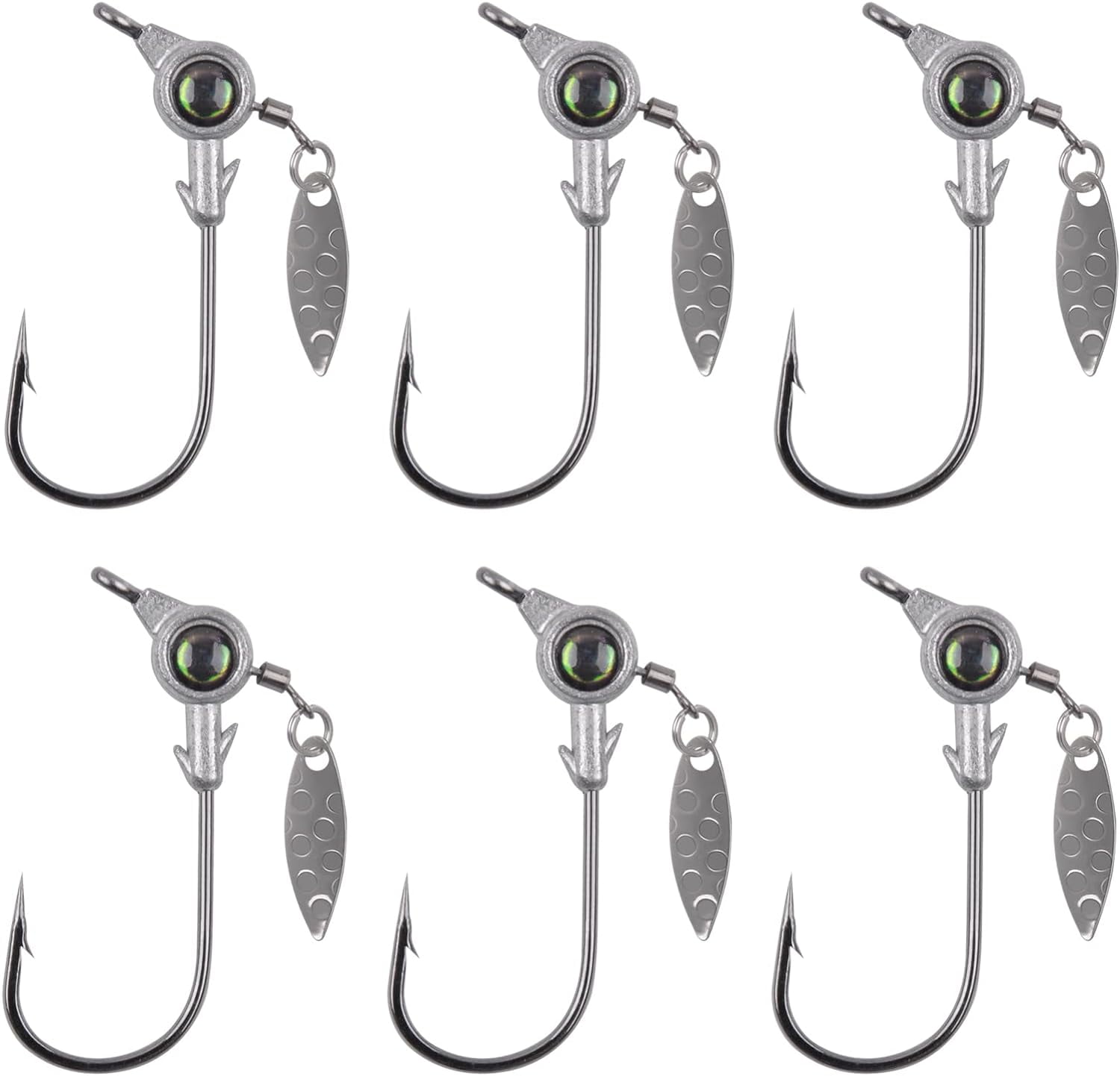 OROOTL Jig Heads Fishing Hooks 10pcs Crappie Jig Heads Round Ball Head ...