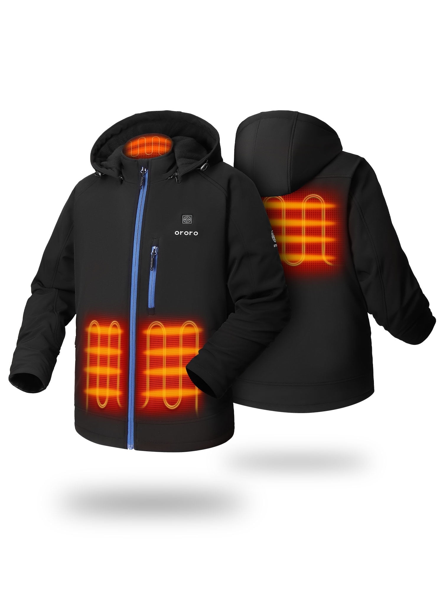 ORORO 4-Zone Heated Jacket for Men with Detachable Hood and Battery ...