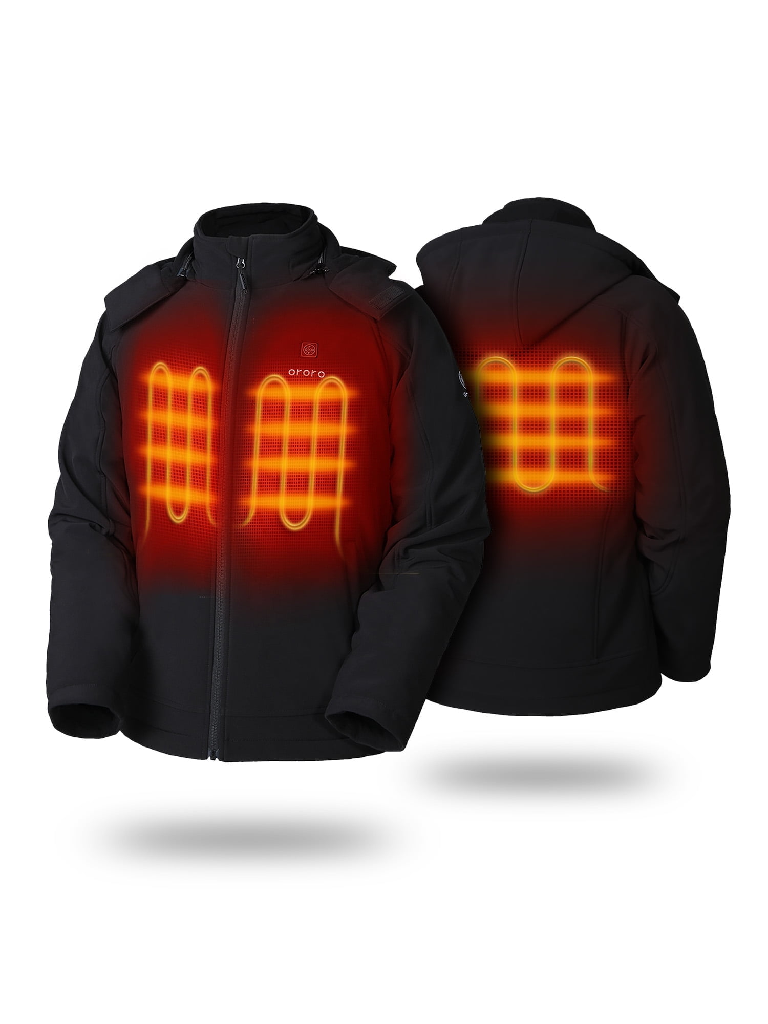 ORORO Men's Heated Jacket with Battery and Detachable Hood, Battery ...