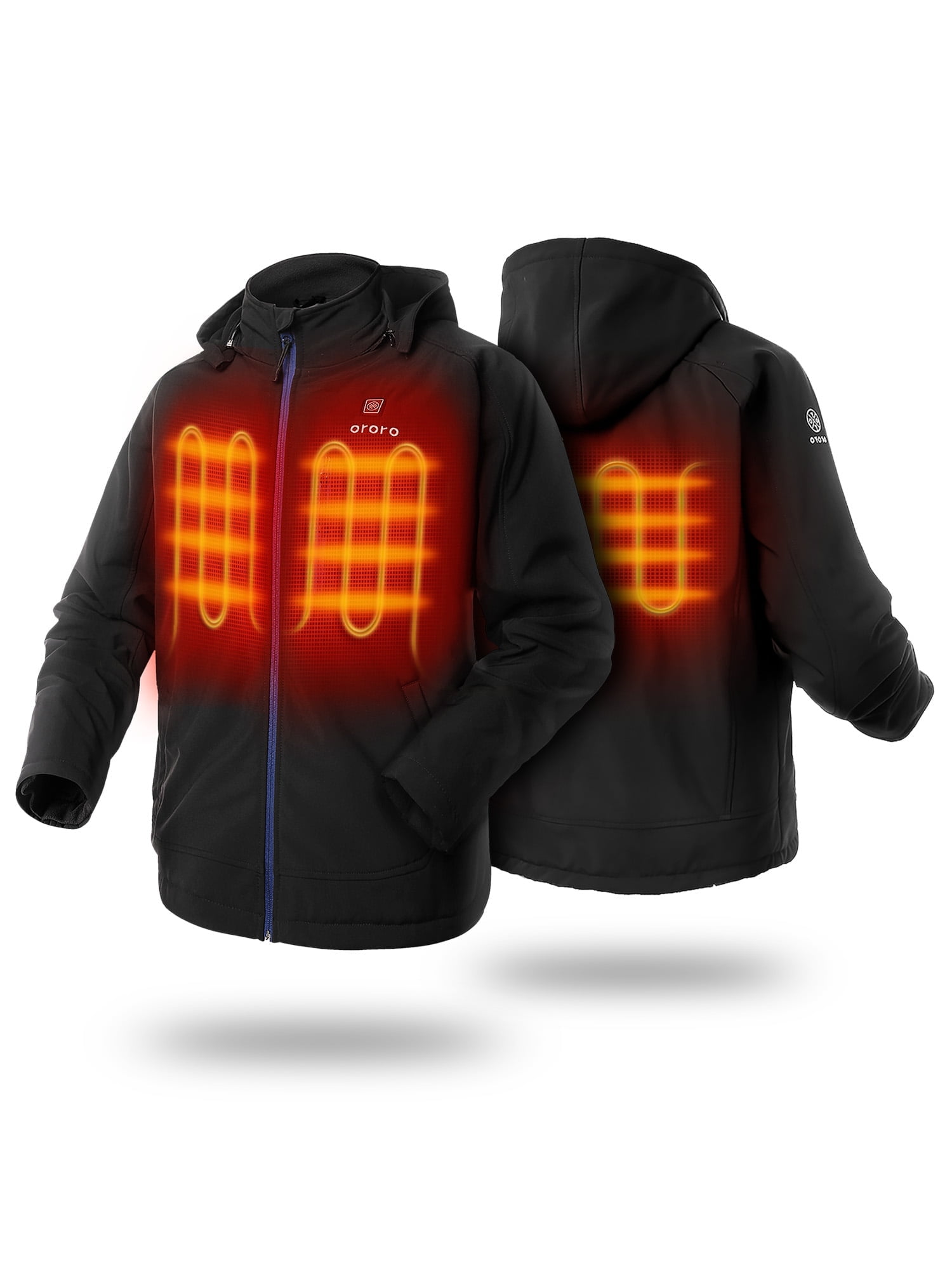 ORORO Men's Heated Jacket with Battery and Detachable Hood, Battery ...