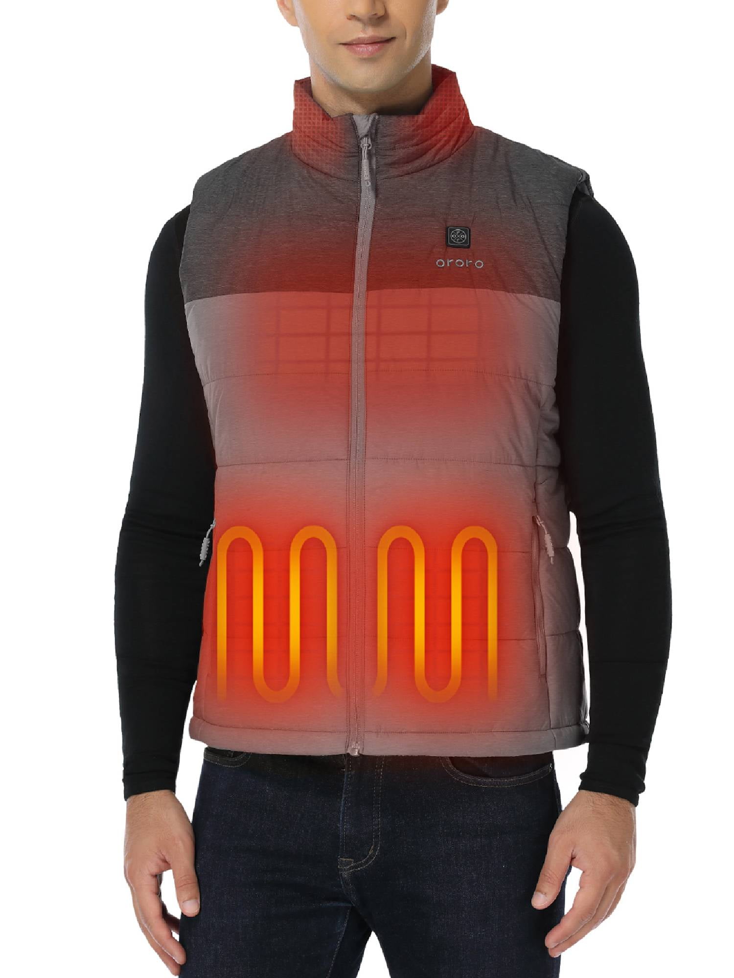 ORORO Men’s Heated Vest with Battery, Heating Vest for Hiking Skiing ...