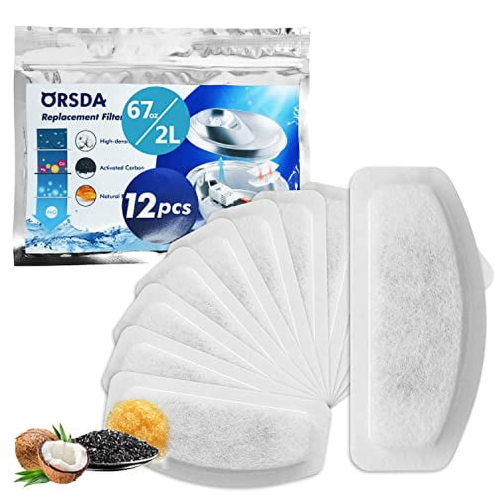 ORSDA Cat Water Fountain Filters, 12 Packs Replacement Carbon, Resin ...