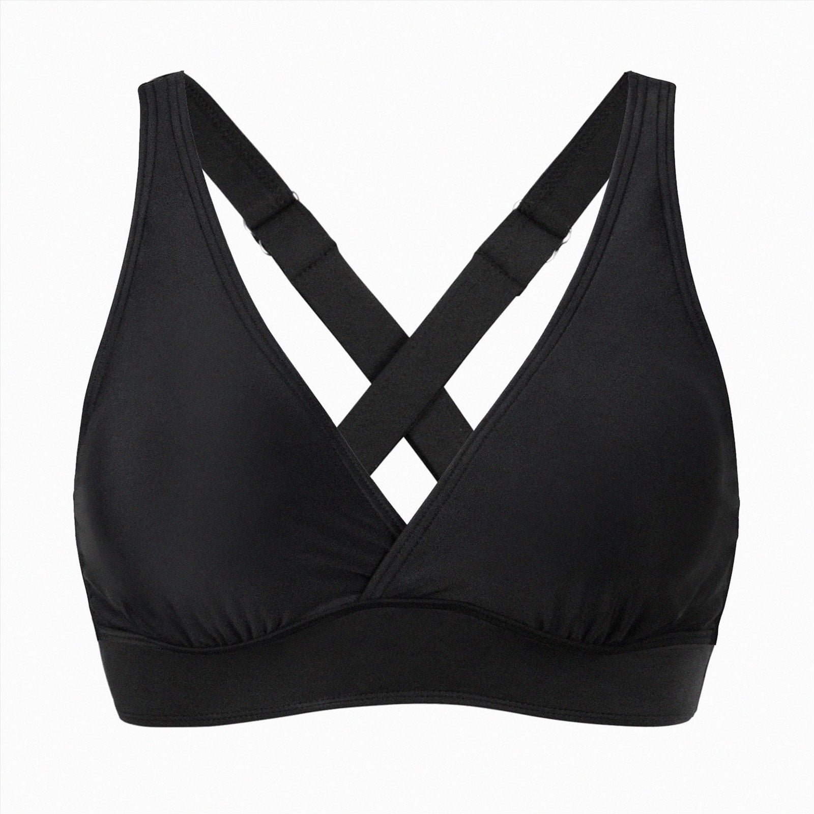 ORT Women's Sporty Adjustable Wide Straps Bikini Top Large Bust Criss ...