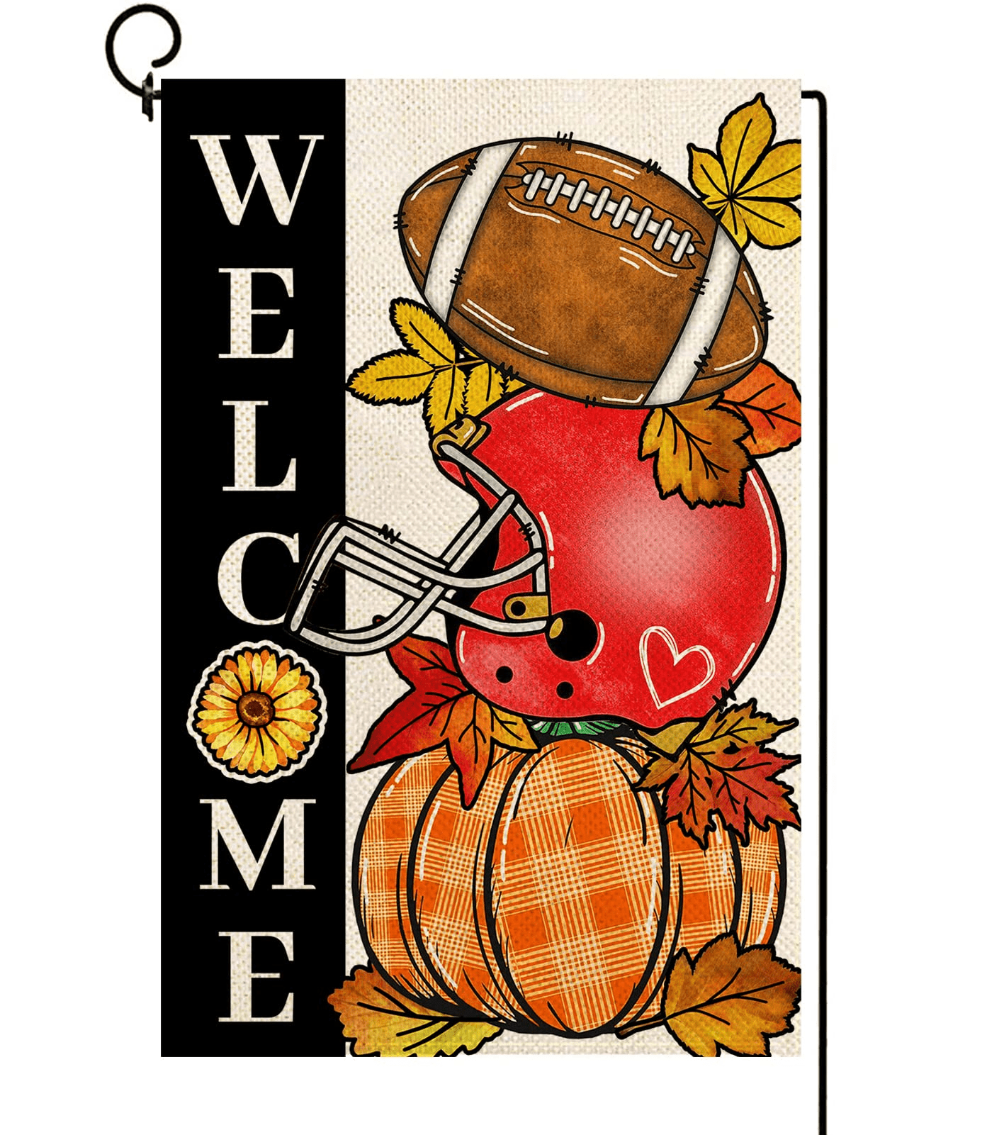 ORTIGIA Fall Football Welcome Garden Flags 12 x 18 Inch Vertical Double ...