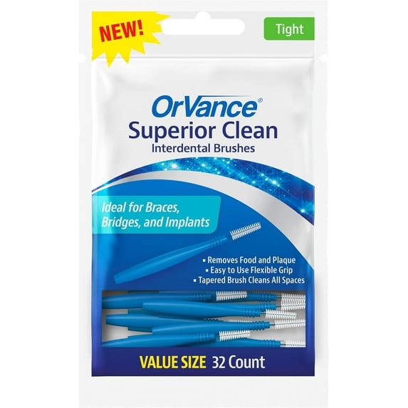 ORVANCE Interdental Brushes - For Use With Braces, Bridges, and ...