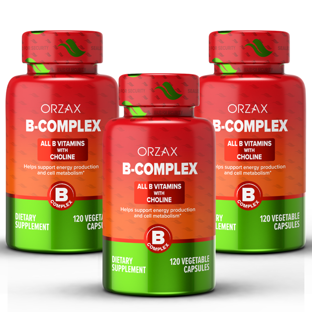 ORZAX Vitamin B Complex with Pack of 3 - Supplements for Women & Men ...
