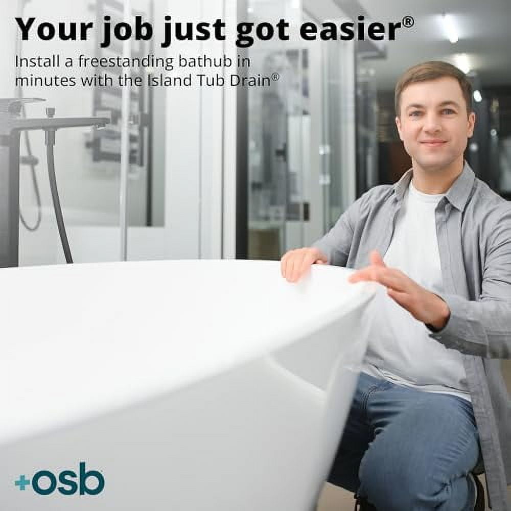 OS&B ITD5135 PVC Island Tub Drain Rough-in for Freestanding Bathtub ...