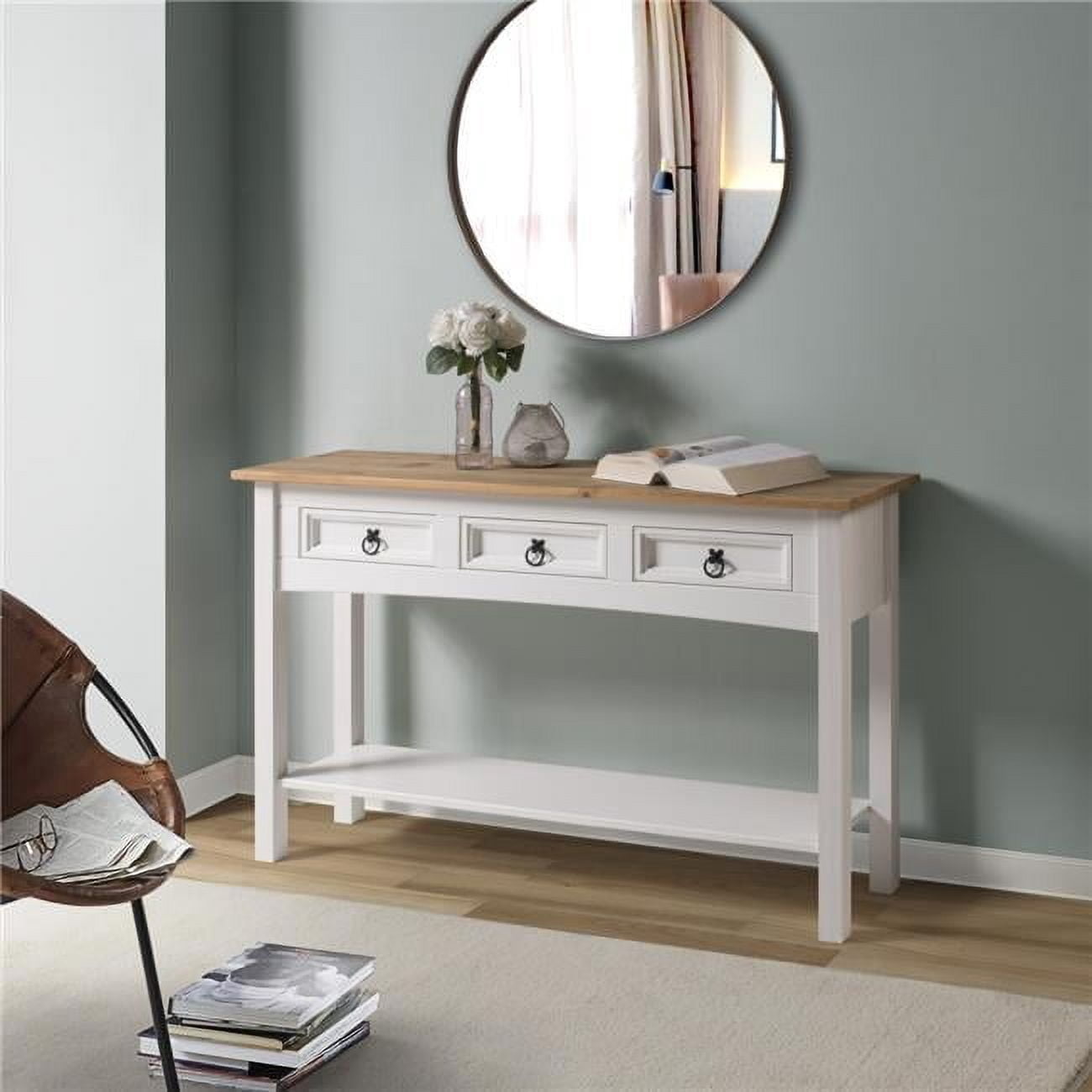 OS Home and Office Furniture Cottage Series Wood Hall Table in Corona ...