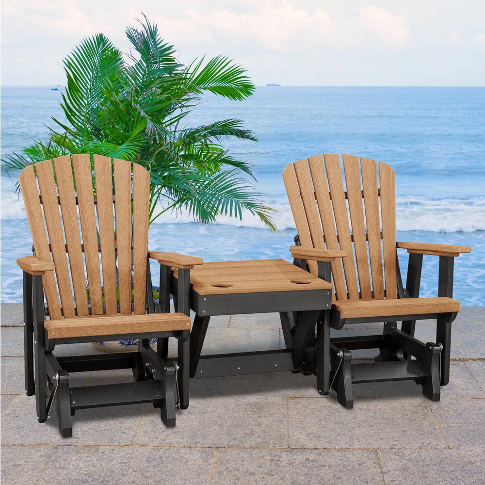 OS Home and Office Furniture Resin Double Glider w/Center Table in ...