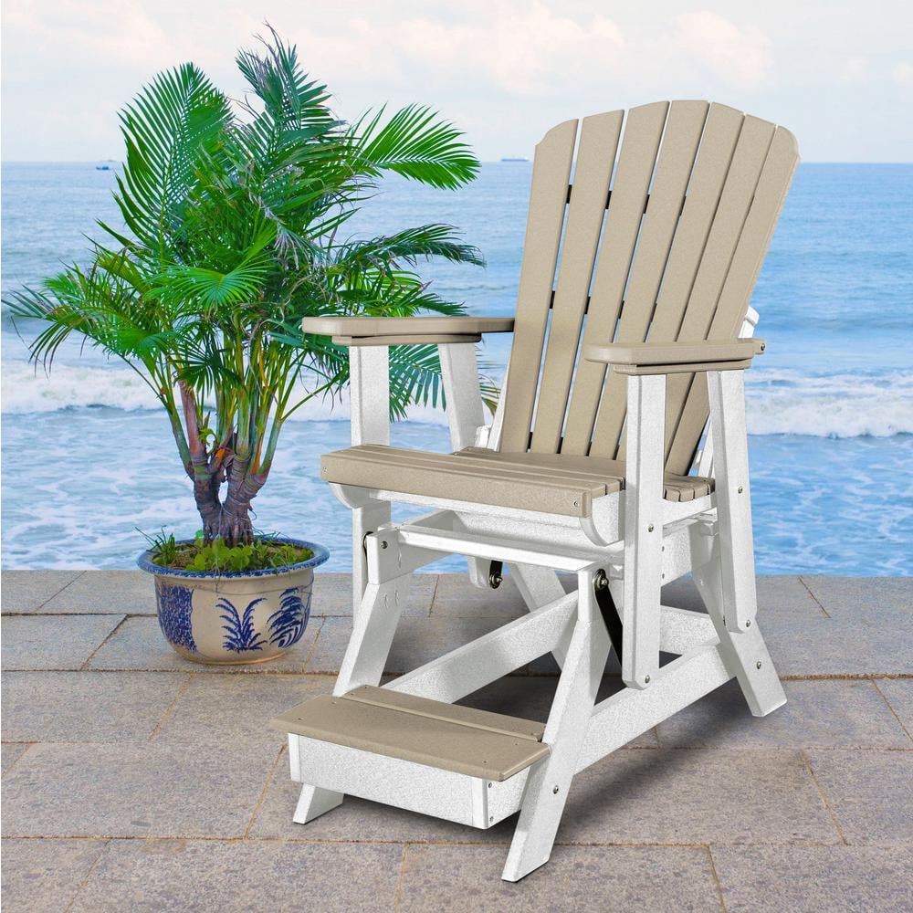 OS Home and Office White Resin Balcony Glider Furniture for Patio ...