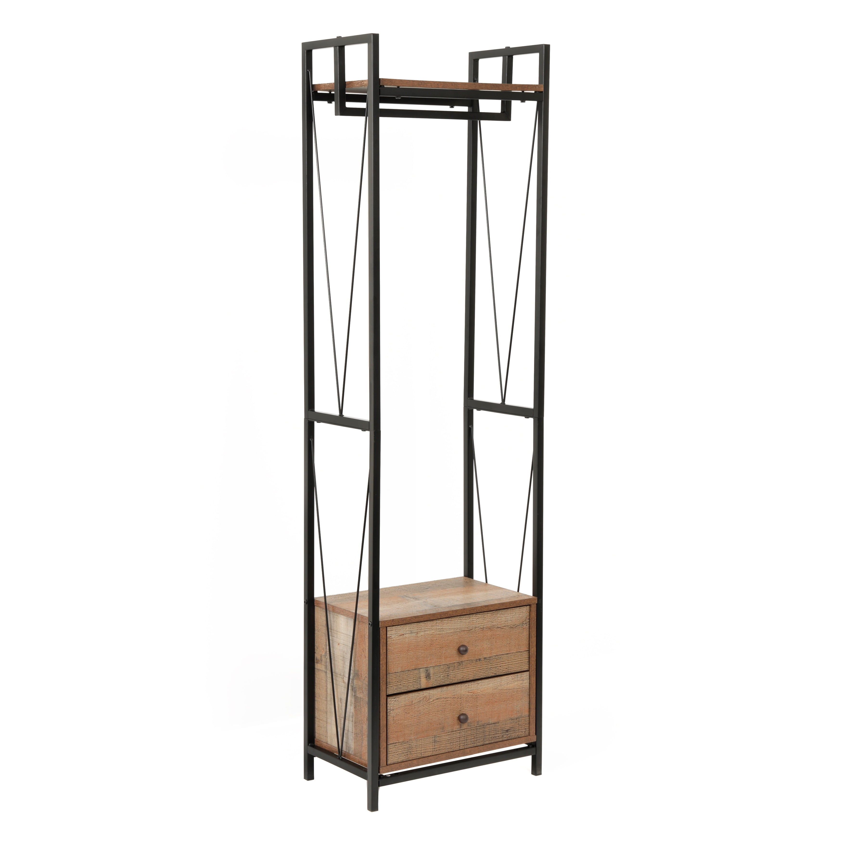 OS Home and Office Mountain Ridge Two Drawer Wadrobe Cabinet in Rustic ...