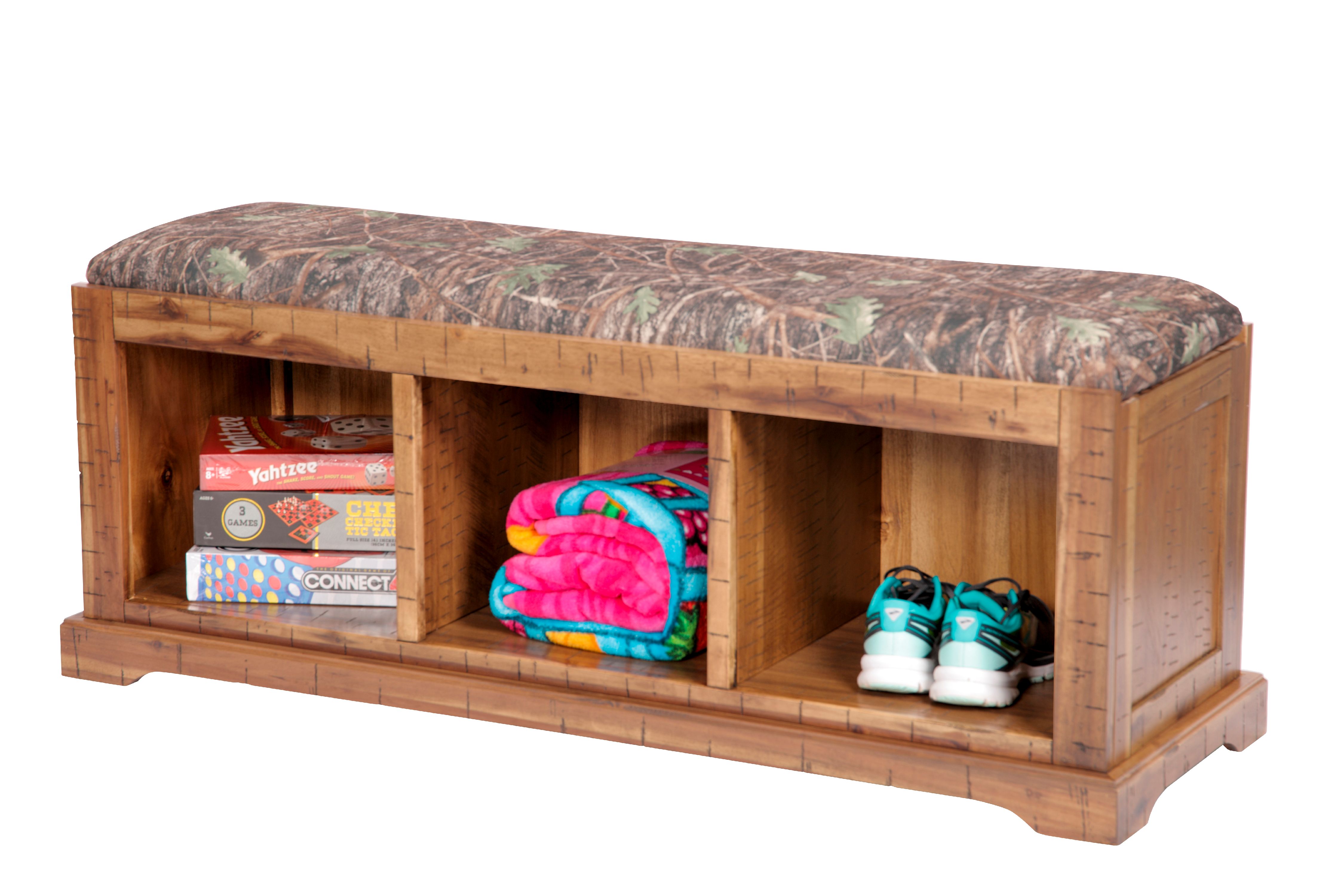 OS Home and Office Solid Wood Hall Bench with True Timber Camoflage ...