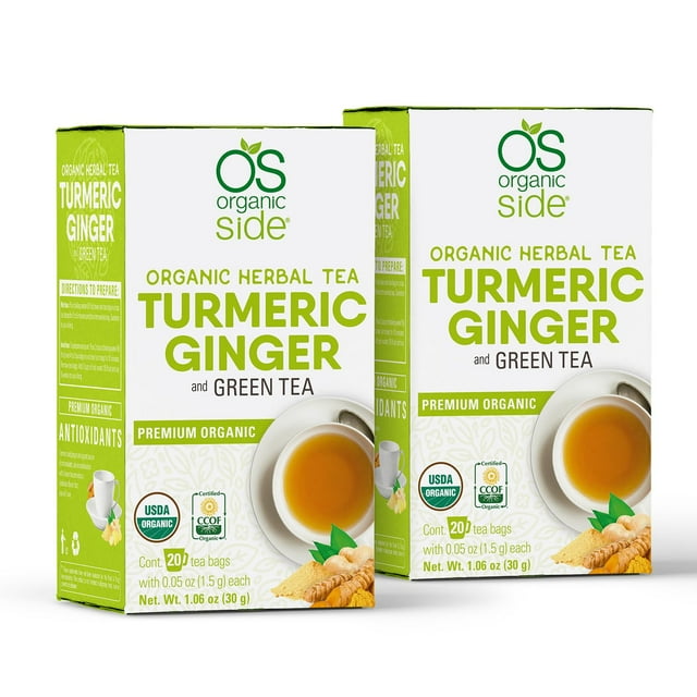 OS Organic Side (Pack of 2 ) Organic Turmeric Ginger & Green Tea -40 ...