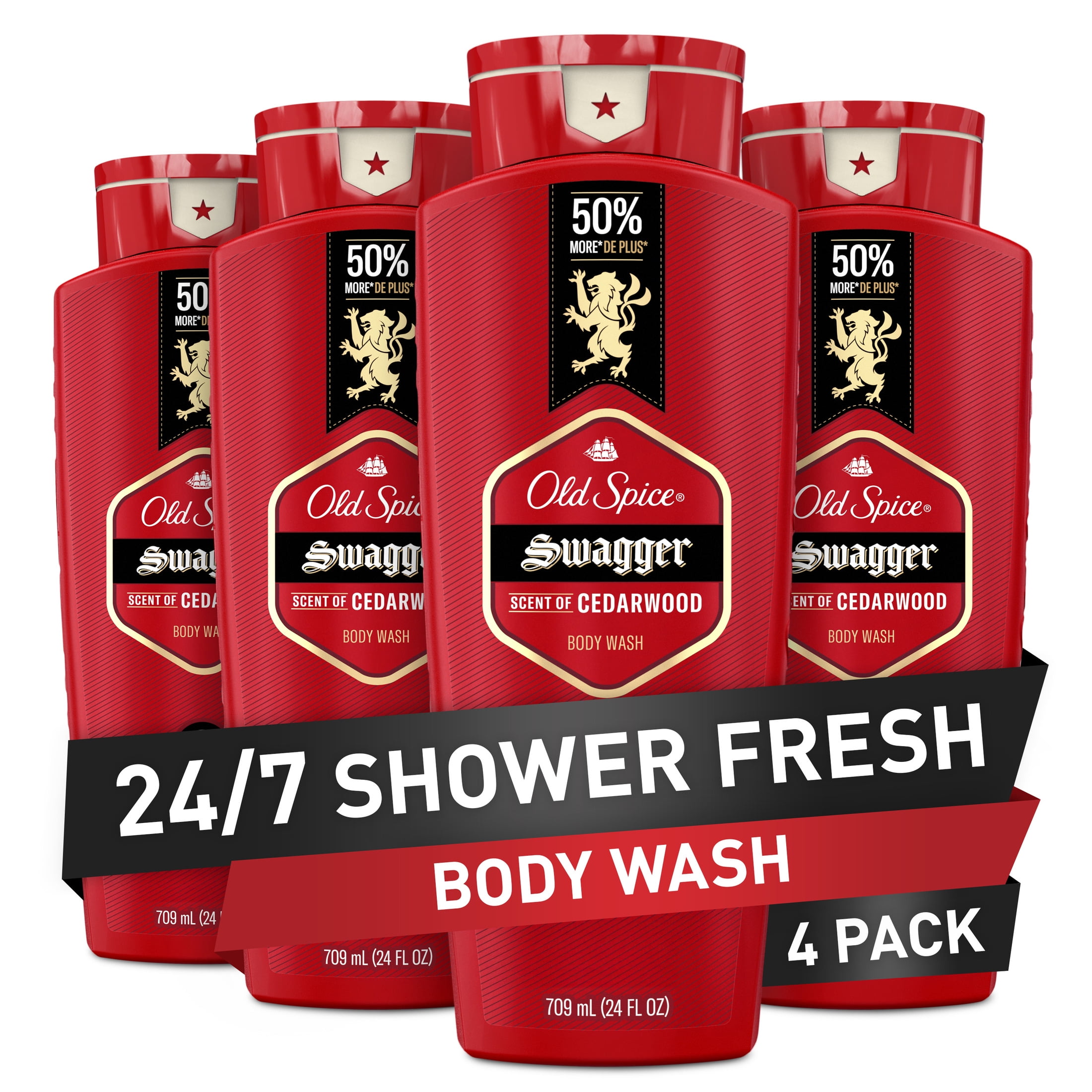 Old Spice Men's Body Wash, Swagger Scent of Confidence, 96oz, 4 Pack - Walmart.com