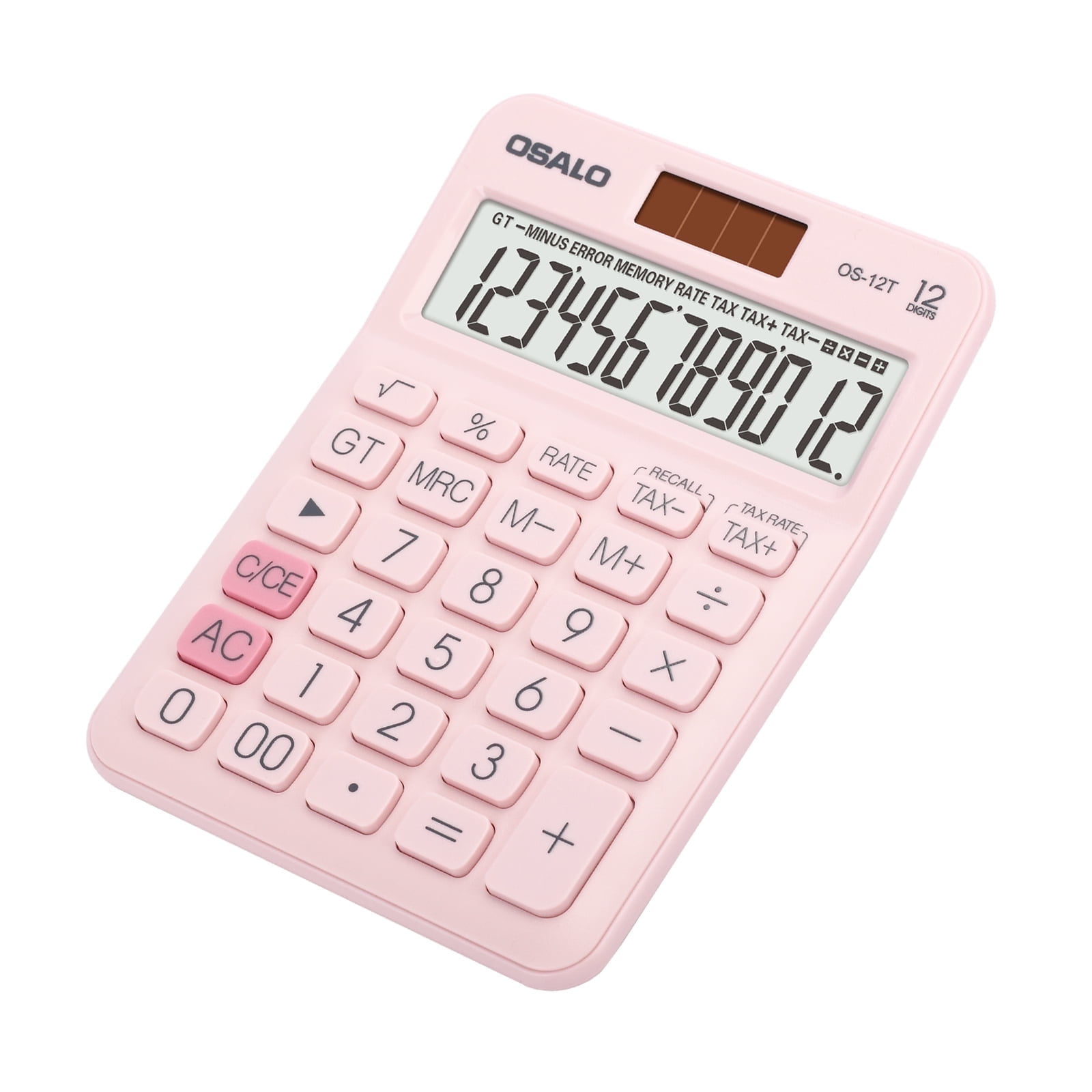 Osalo Pocket Desktop Calculator with 12-Digit Display, Pink - Walmart.com