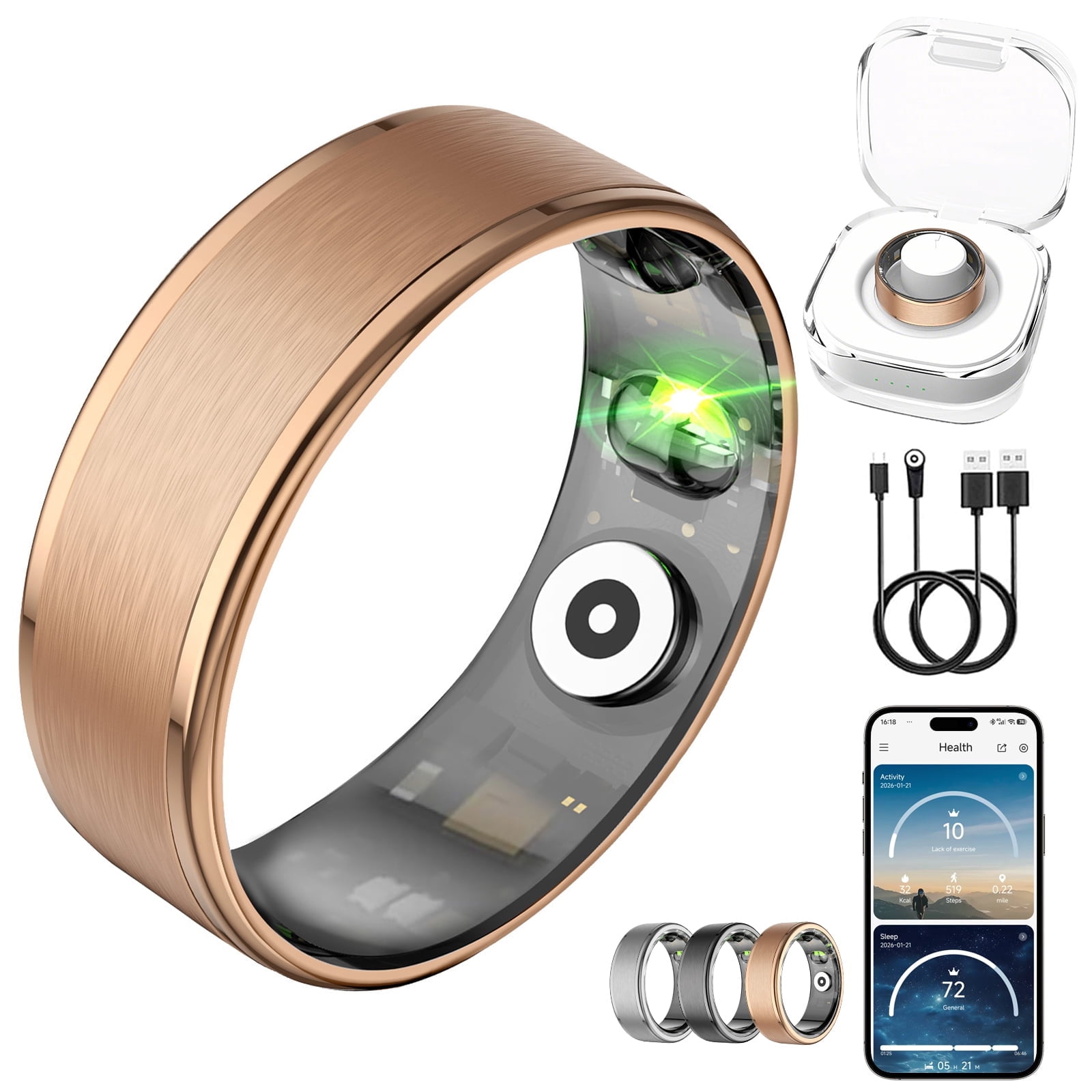 OSAWALLA Mart Ring & Fitness Tracking Ring, 7-Day Battery, No ...