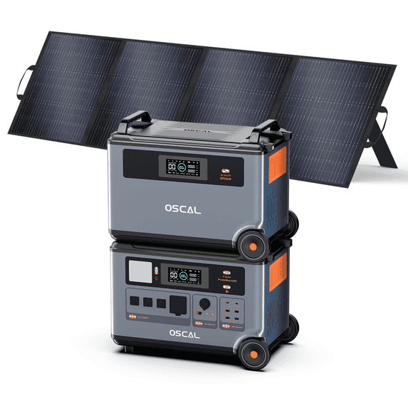 OSCAL 6000W Solar Generator with 1x200W Panel & Expansion Battery, 7 ...