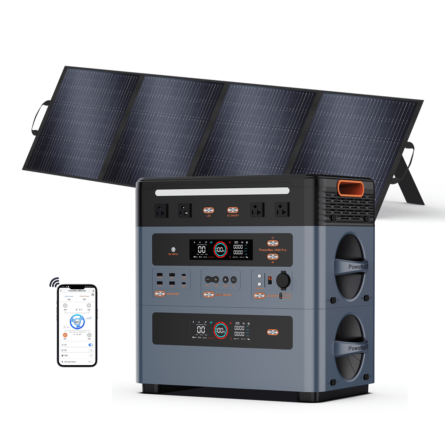 OSCAL Portable Power Station 2400W, 200W Solar Panels with BP2400 ...
