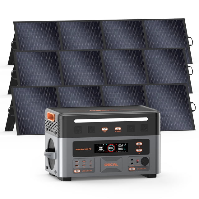 OSCAL PowerMax 3600 PE Portable Power Station, 2016Wh LiFePO4, 3600W ...