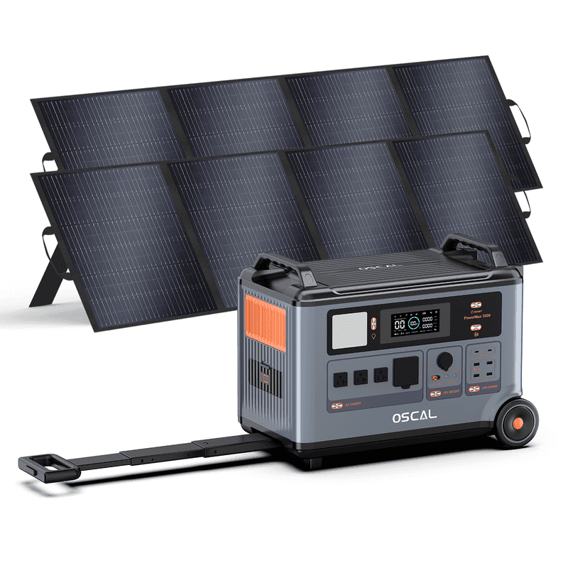 OSCAL PowerMax 3600 Solar Generator, 3600Wh LiFePO4 Power Station with ...